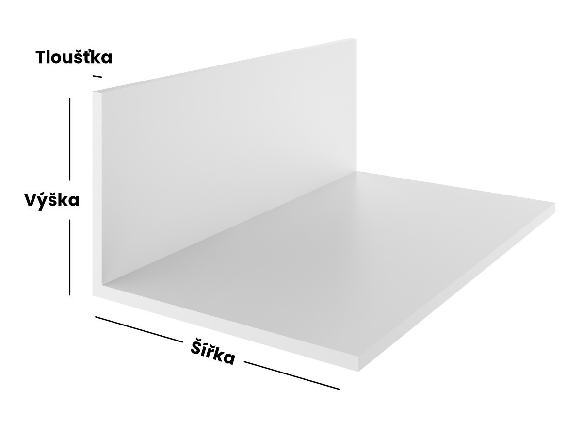 Rohová PVC lišta 100 x 60 x 2,5 mm bílá – tyč 6 m | Koma parapety